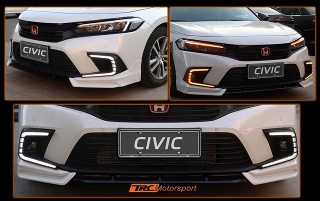 ฝาครอบสปอร์ตไลท์ CIVIC 2021 FE 4D #01 Daytime DRl Lightbar 2 function แสงสีขาว สัญญาณไฟเลี่ยว ...